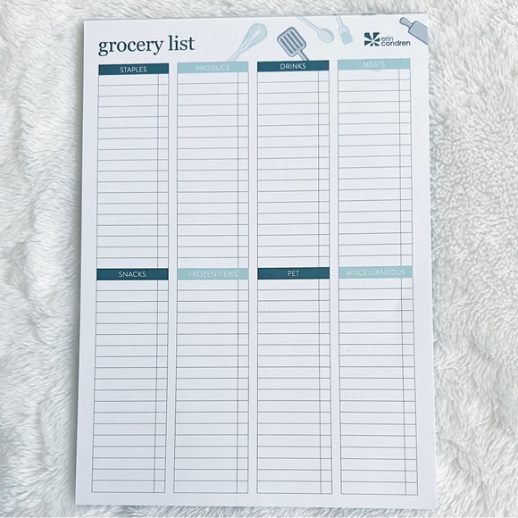 Erin Condren | Office | Erin Condren File Folder Grocery List Notepad ...
